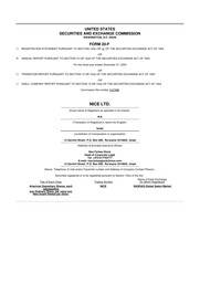 NICE - Annual Reports (20-F)