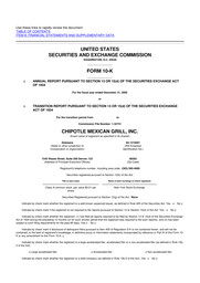 Chipotle Mexican Grill - Annual Reports (10-K)