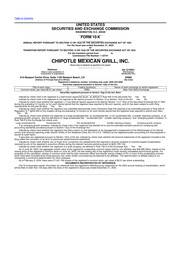 Chipotle Mexican Grill - Annual Reports (10-K)