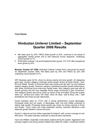 Hindustan Unilever - Financial Statements