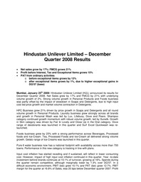 Hindustan Unilever - Financial Statements