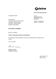 Telstra - Annual Reports