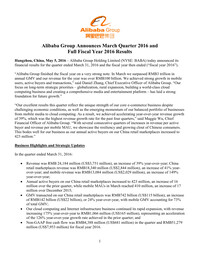 Alibaba - Financial Statements