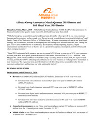 Alibaba - Financial Statements