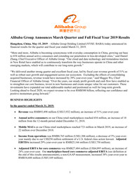 Alibaba - Financial Statements