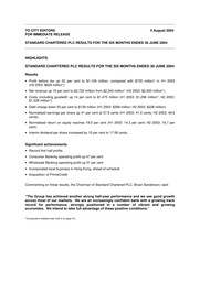 Standard Chartered - Financial Statements
