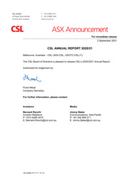 CSL - Annual Reports