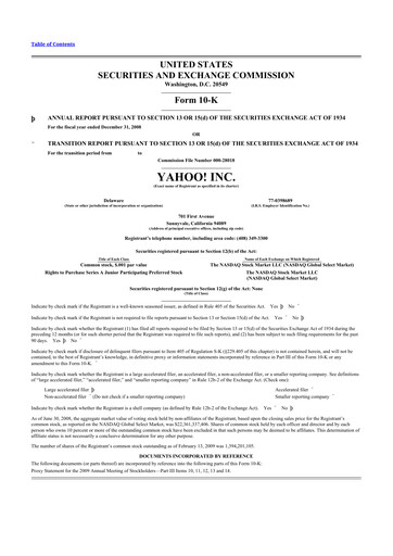 Yahoo Inc. - Annual Reports (10-K)